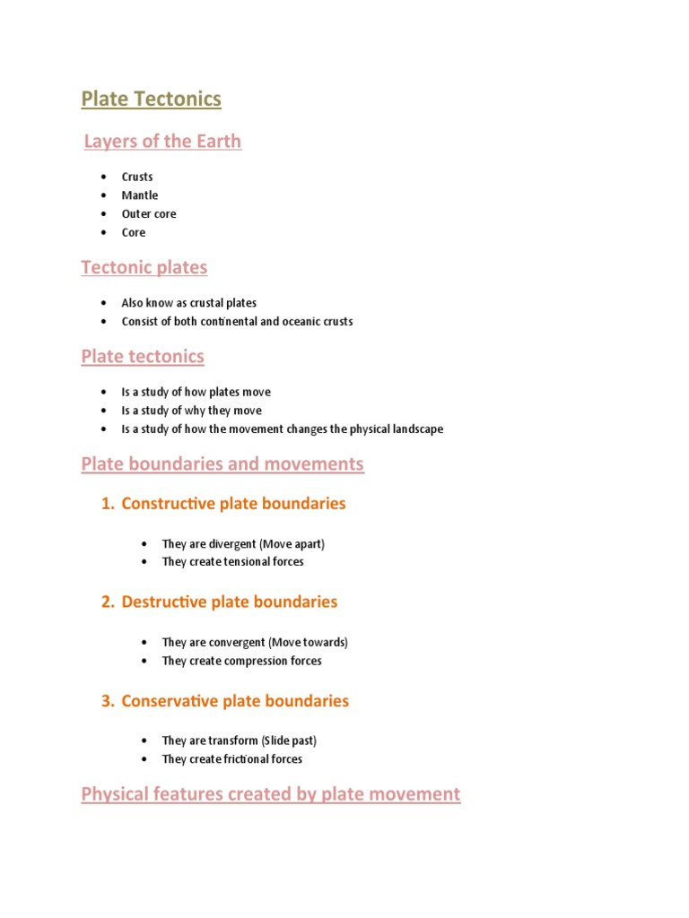 Plate Tectonics: Layers of The Earth | PDF | Volcano | Tectonics