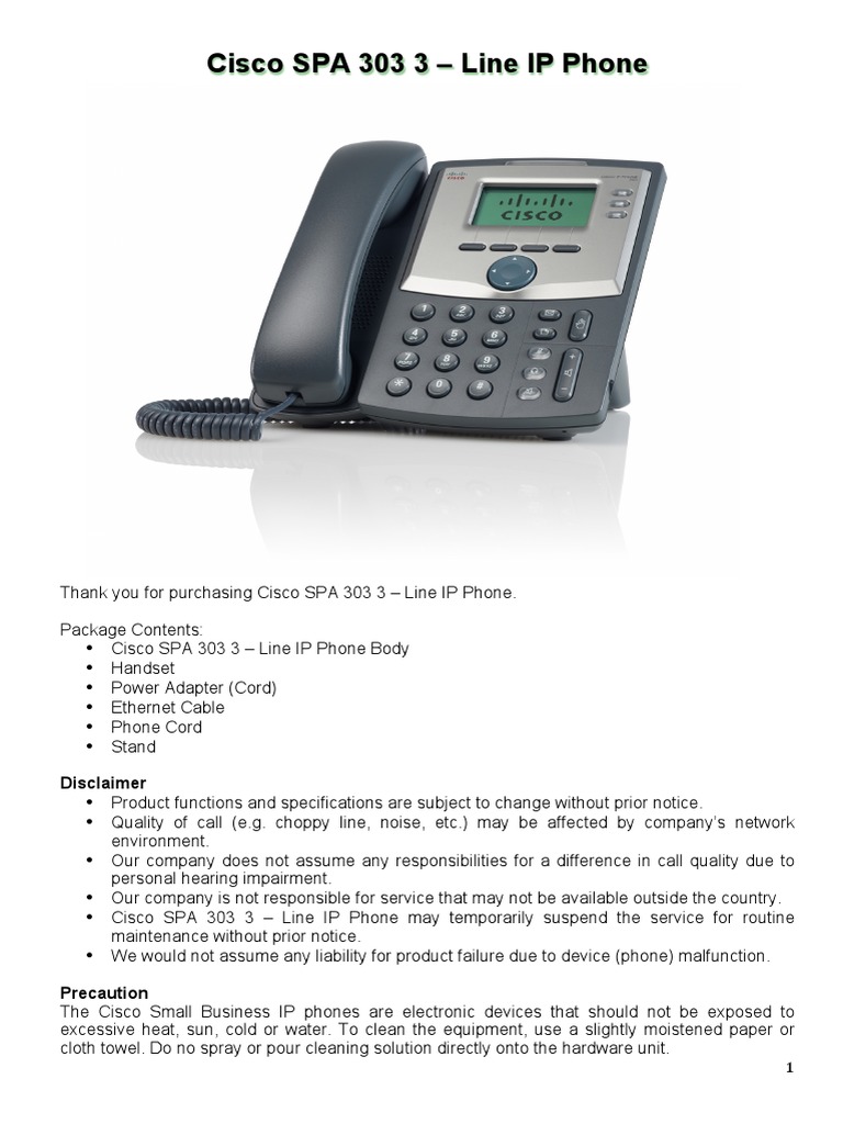 Cisco SPA 303 3 - Line IP Phone Installation and Setting Up | Telephone ...