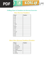 Korean Numbers Chart | PDF