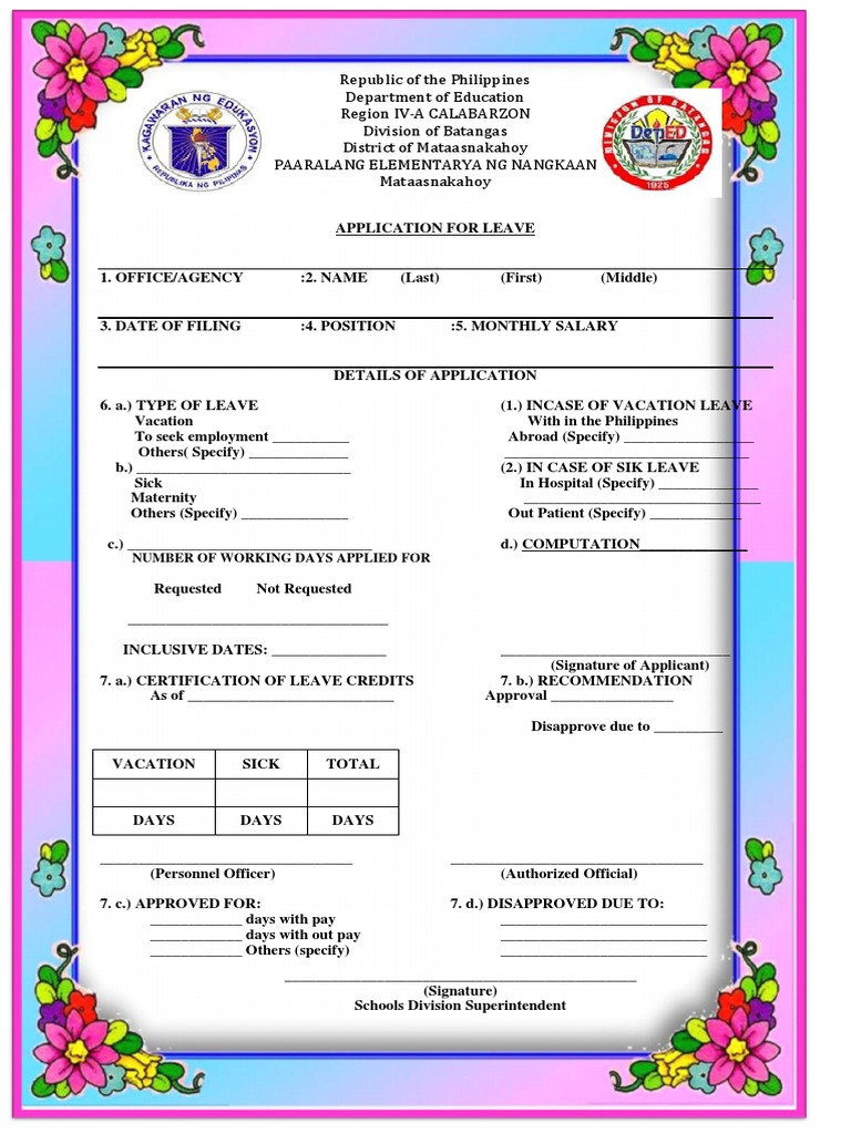 Leave Form | PDF | Government | Wellness