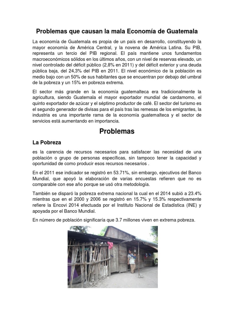 Problemas Que Causan La Mala Economía de Guatemala | Guatemala | Desempleo