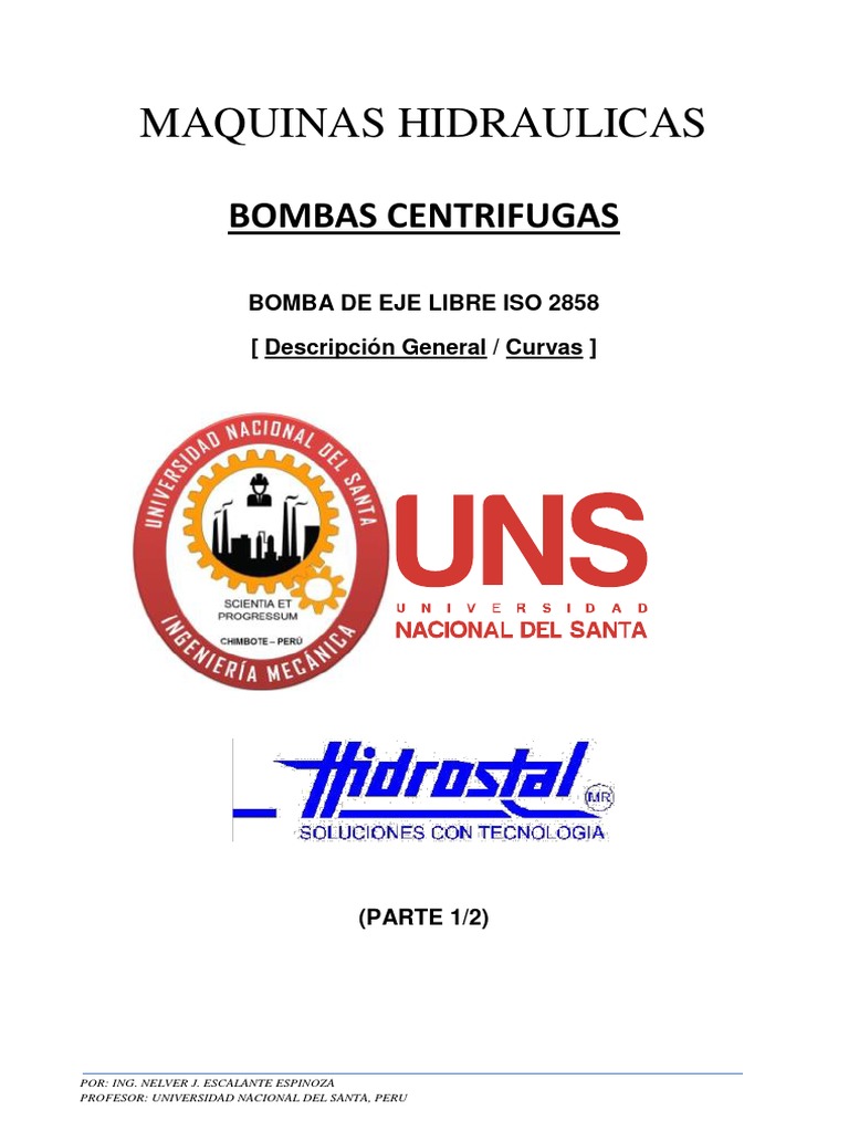 Parte 1 Hidrostal Bomba Centrifuga Curvas Caracteristicas | PDF | Bomba | Acero