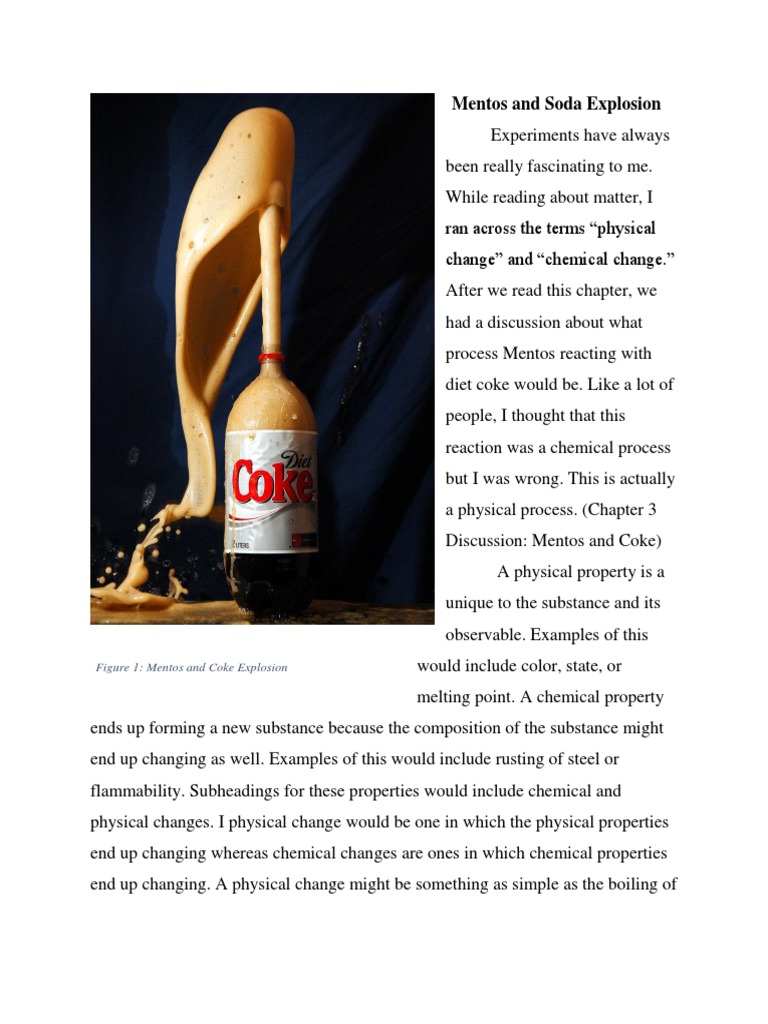 mentos and soda explosion | Chemical Substances | Chemistry