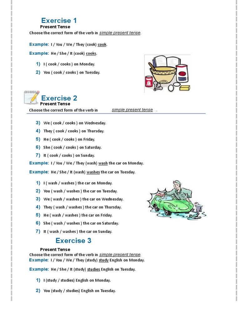 Exercise 1 (Edited) Simple Present | PDF | Leisure | Sports