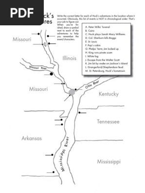The Adventures Of Huckleberry Finn Map