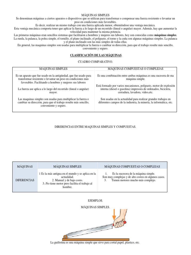Máquinas Simples | PDF | Ingeniería mecánica | Máquinas