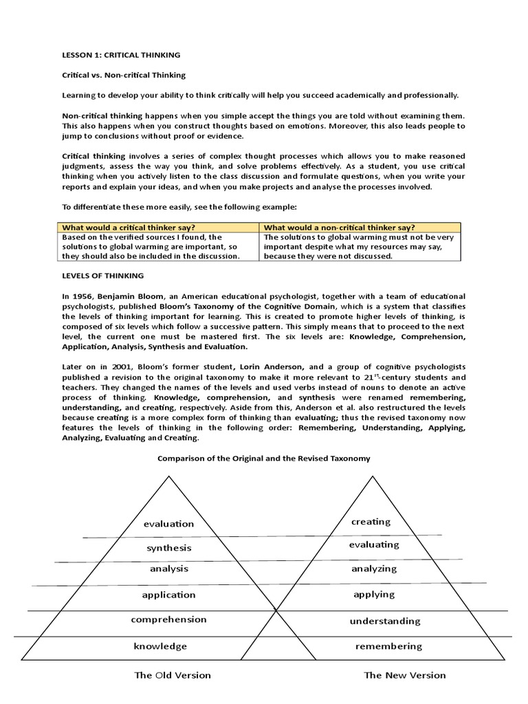 Eapp Lesson 1 | PDF | Critical Thinking | Reading Comprehension