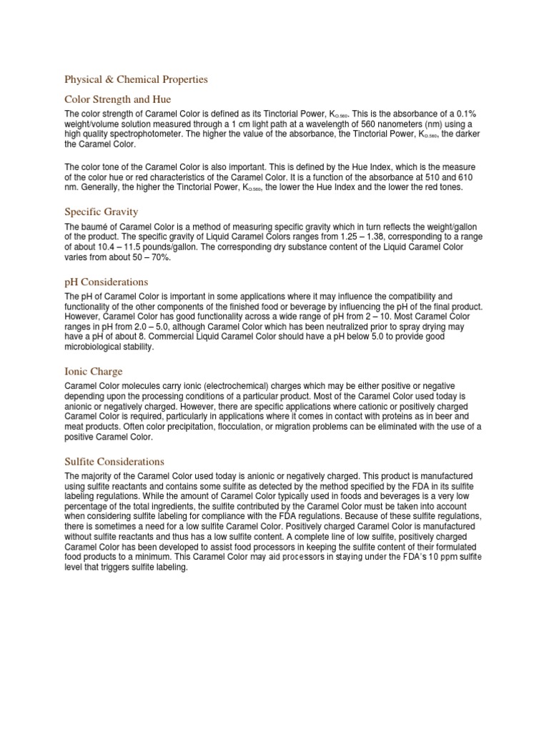 Physical & Chemical Properties Color Strength and Hue | PDF | Ph | Color