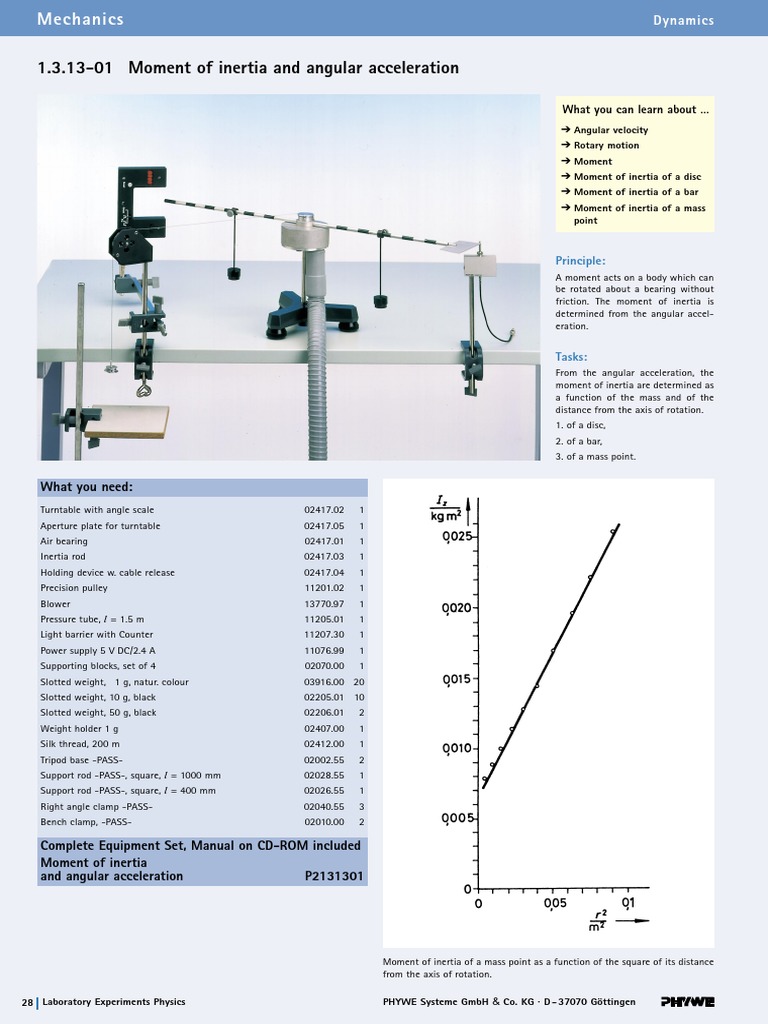 Moment of Inertia and Angular Acceleration | PDF | Rotation Around A ...