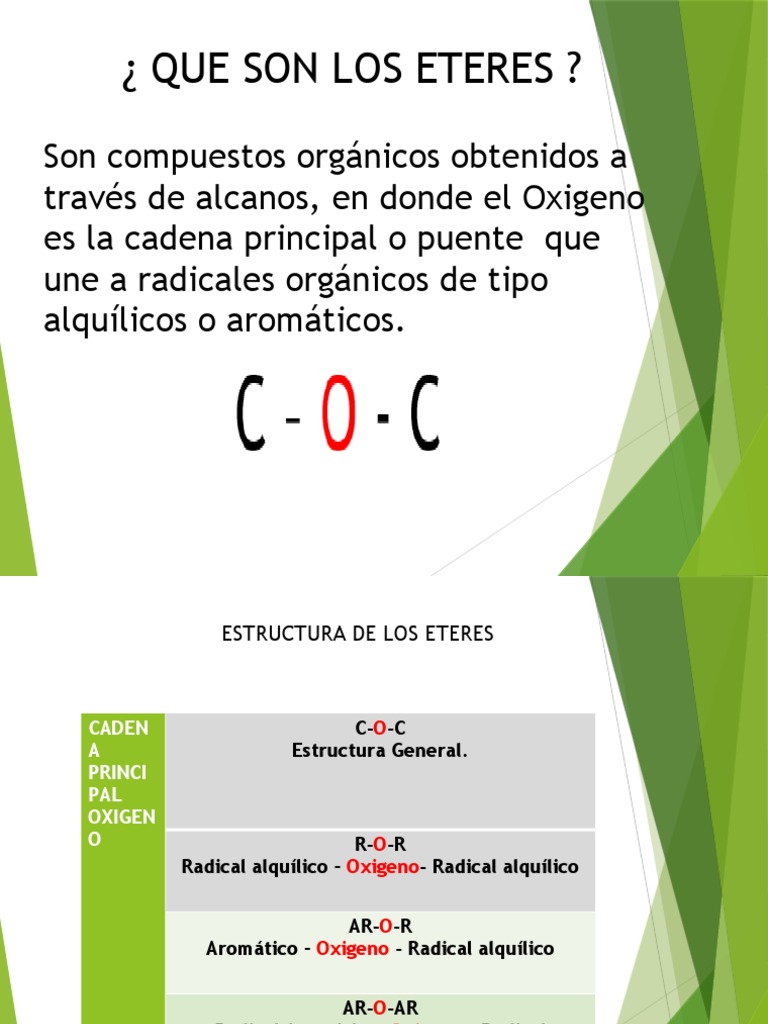 Eteres | PDF | Éter | Compuestos orgánicos