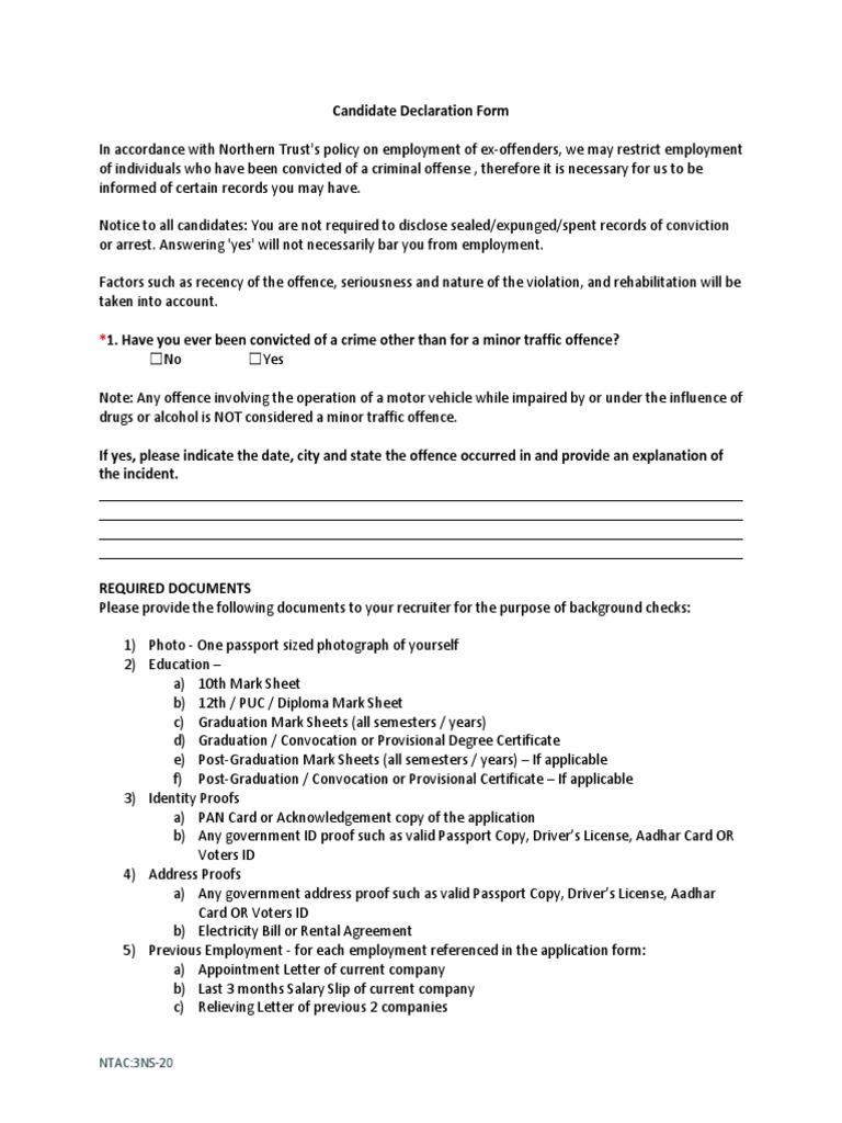 Candidate Declaration Form | PDF | Crime & Violence | Crime Thriller