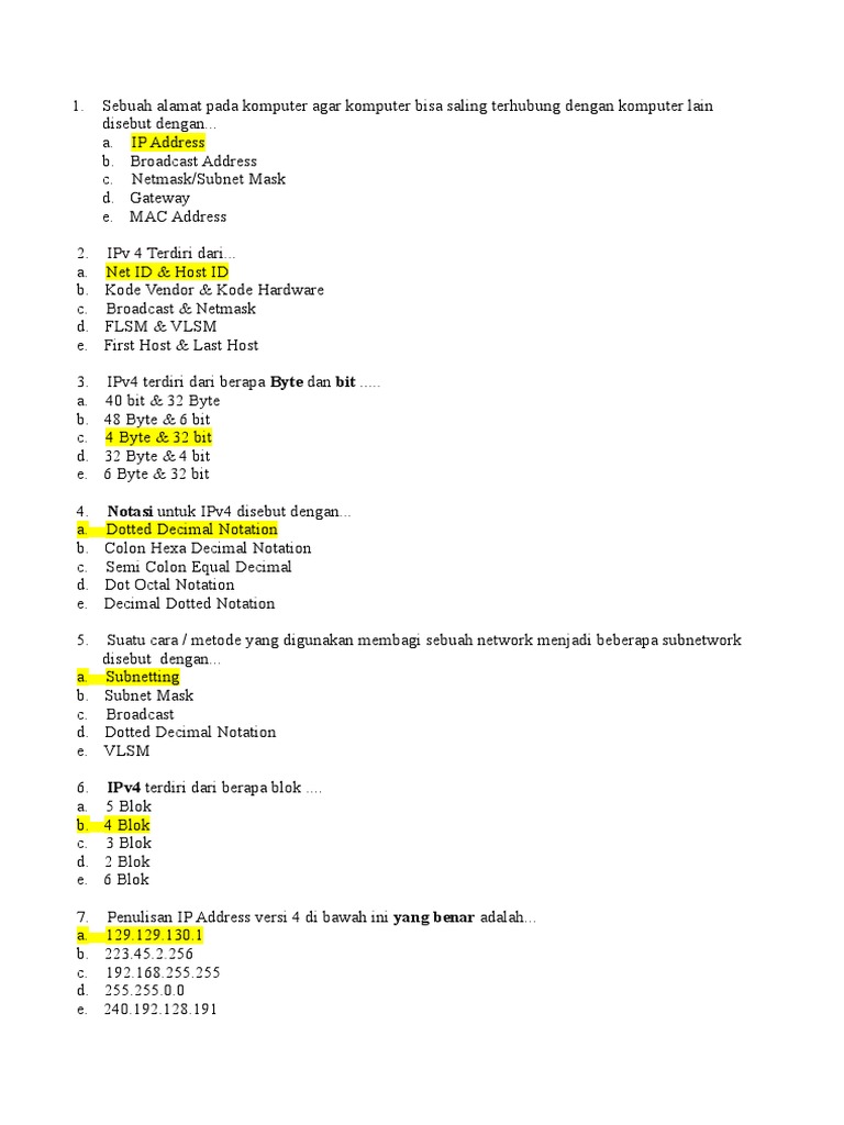 Sebuah Alamat Pada Komputer Agar Komputer Bisa Saling Terhubung Dengan ...