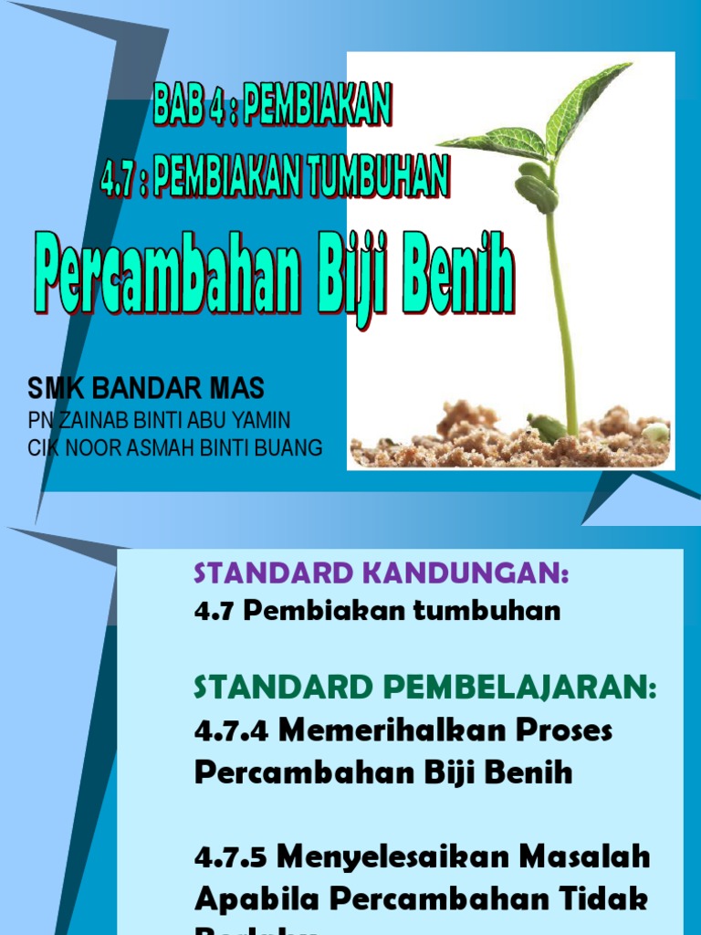 Percambahan Biji Benih | PDF