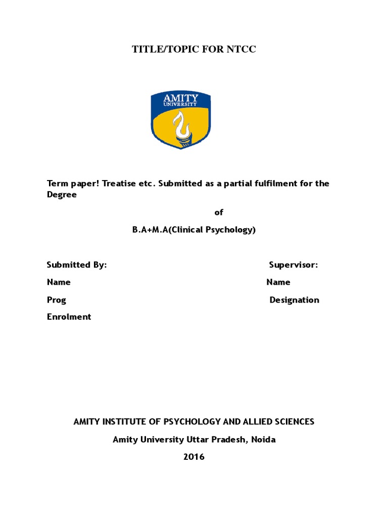 Amity Cover Page | PDF