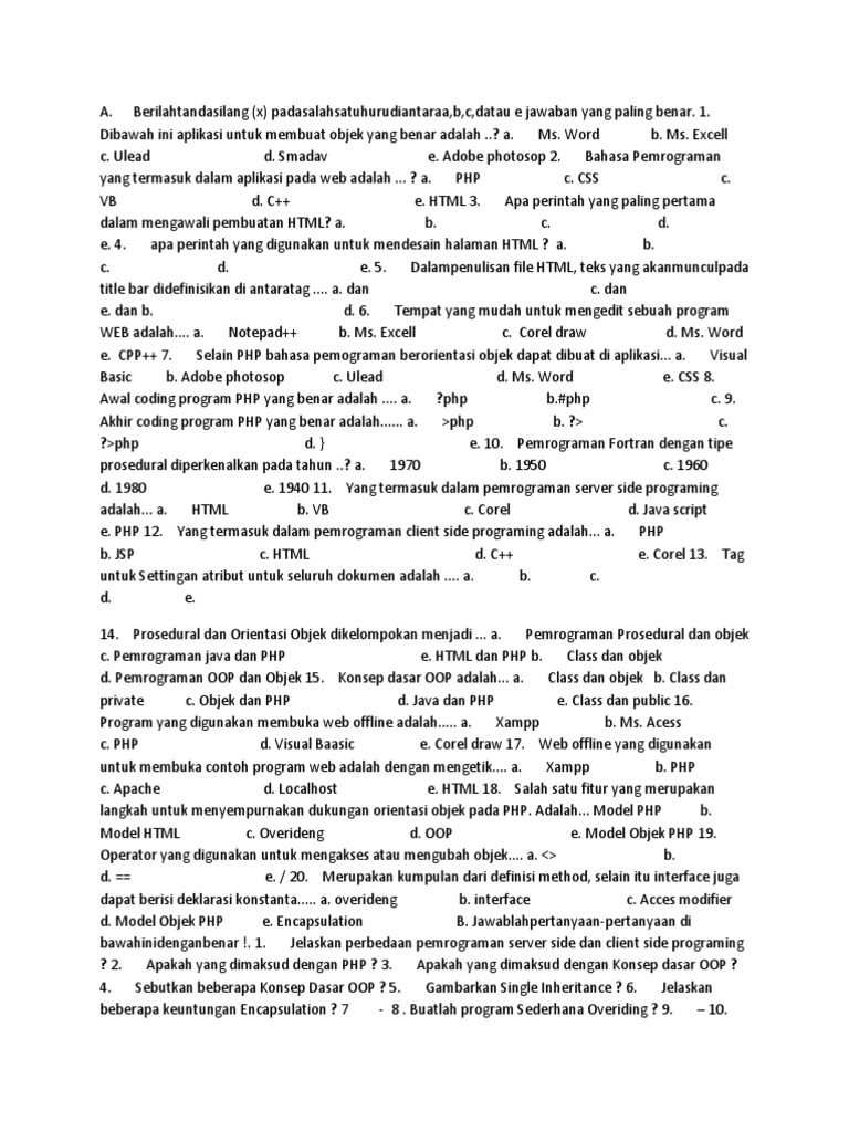 Soal Web Object | PDF