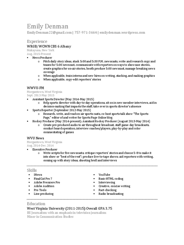 Emily Denman: Experience | PDF | Career & Growth