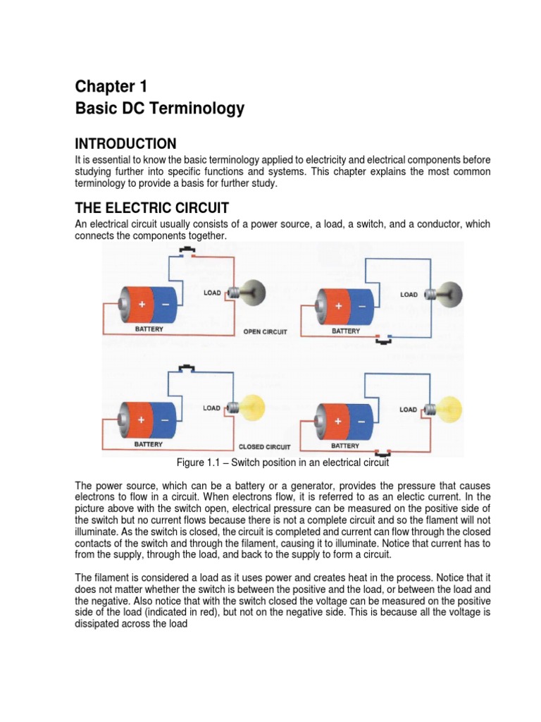 Basic DC Circuit Terminology Explained | PDF | Series And Parallel ...