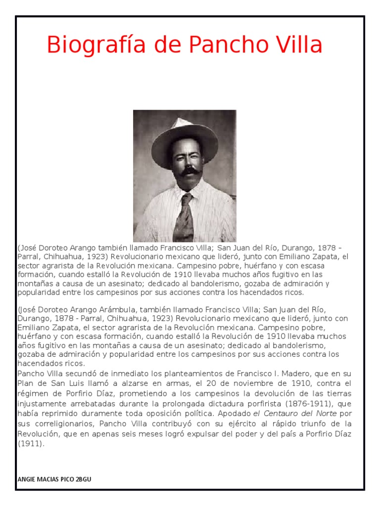 Biografía de Pancho Villa | PDF