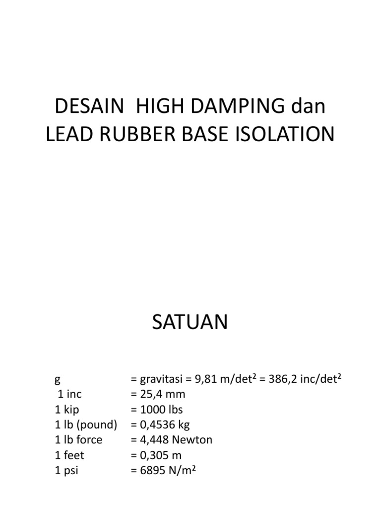 Desain Elastomeric Base Isolation (Lead Rubber) (New) | PDF