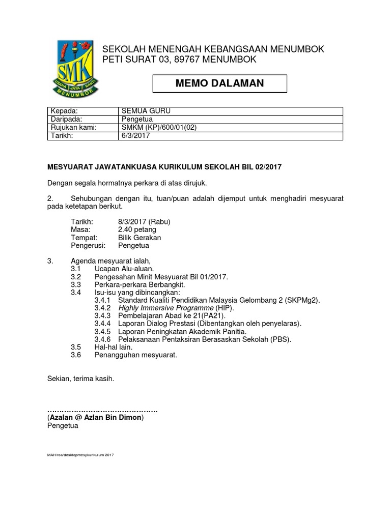 Contoh Memo | PDF