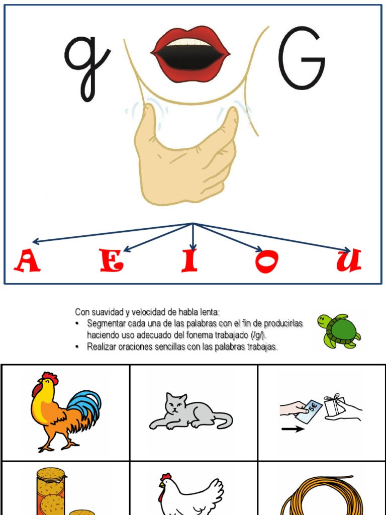 Punto Articulatorio g - Palabras Con g