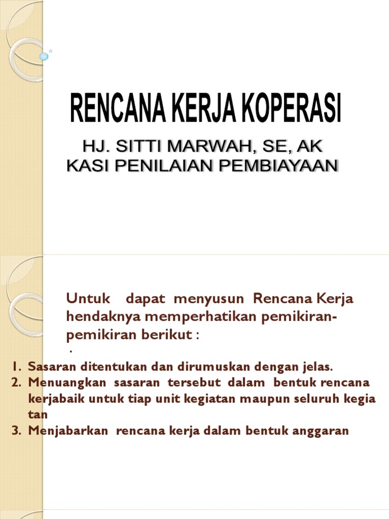 Rencana Kerja Koperasi | PDF