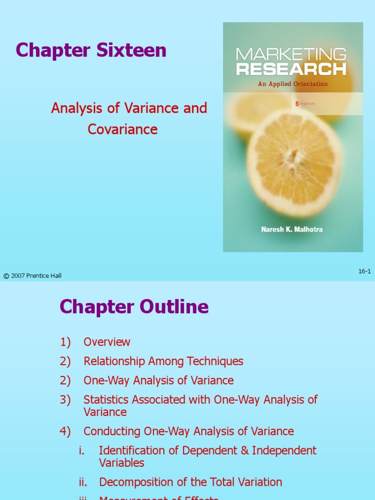 Chapter Sixteen: Analysis of Variance and Covariance | PDF | Analysis Of Variance | Errors And ...