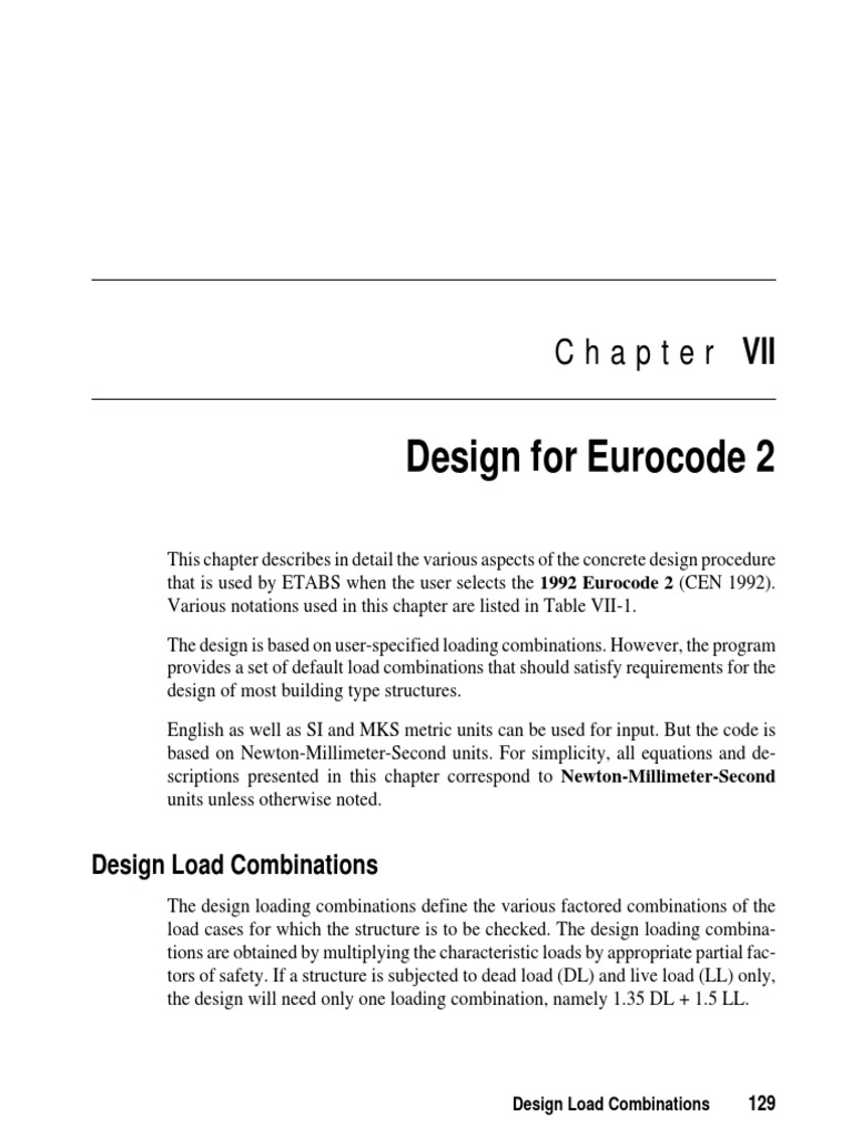 Design Load Combinations for Eurocode 2 | PDF | Strength Of Materials ...