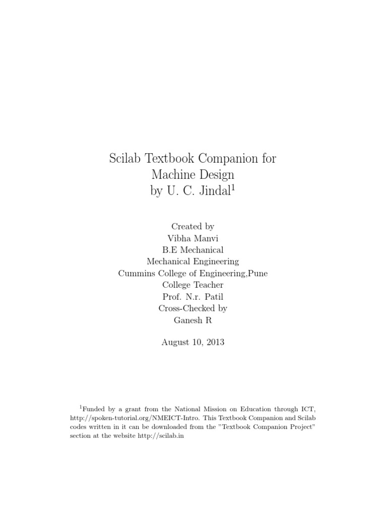 Machine Design - U. C. Jindal PDF | PDF | Gear | Machines