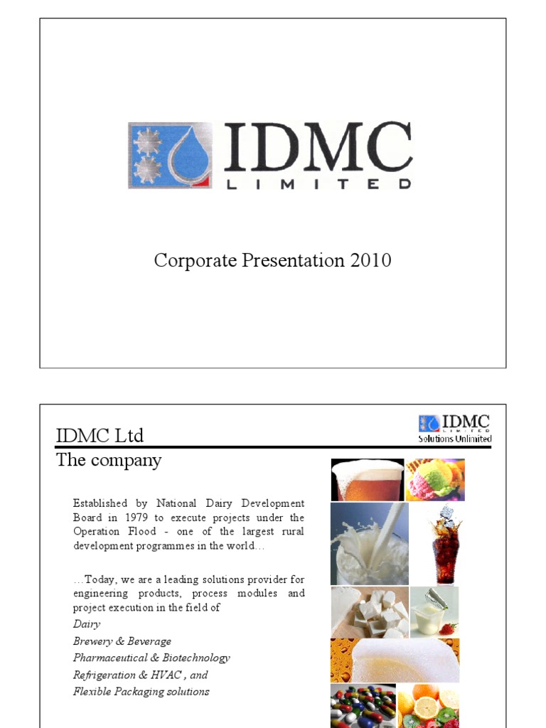 Idmc Corporate Pres3 | PDF | Dairy | Brewery