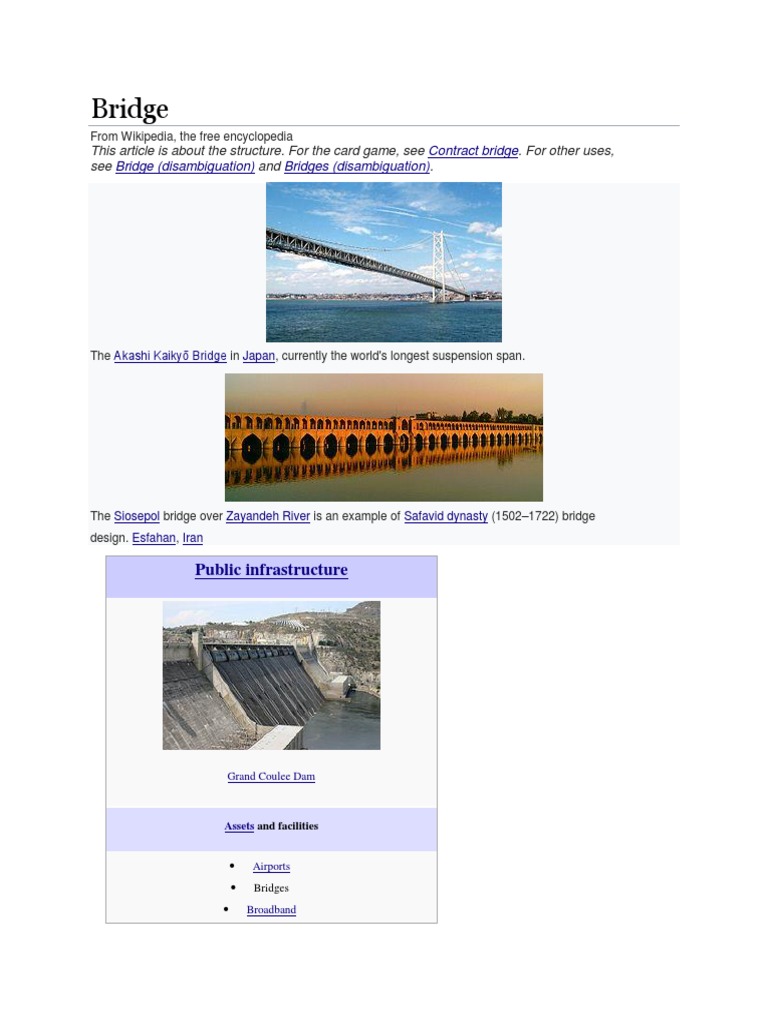 Bridge: Contract Bridge Bridge (Disambiguation) Bridges (Disambiguation ...
