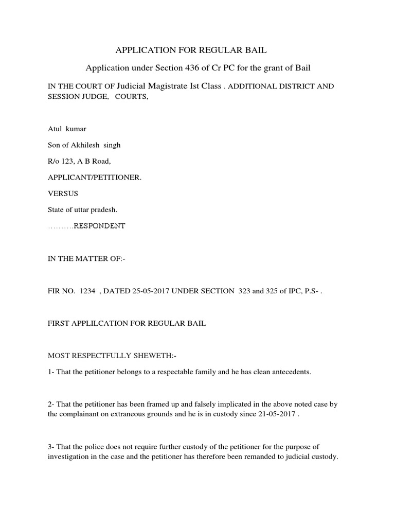 BAIL Application | PDF | Bail | Misconduct