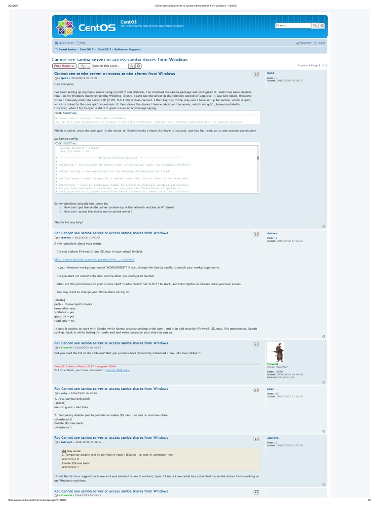 Cannot See Samba Server or Access Samba Shares From Windows | Internet ... Cannot See Samba Server or Access Samba Shares From Windows | Internet ...