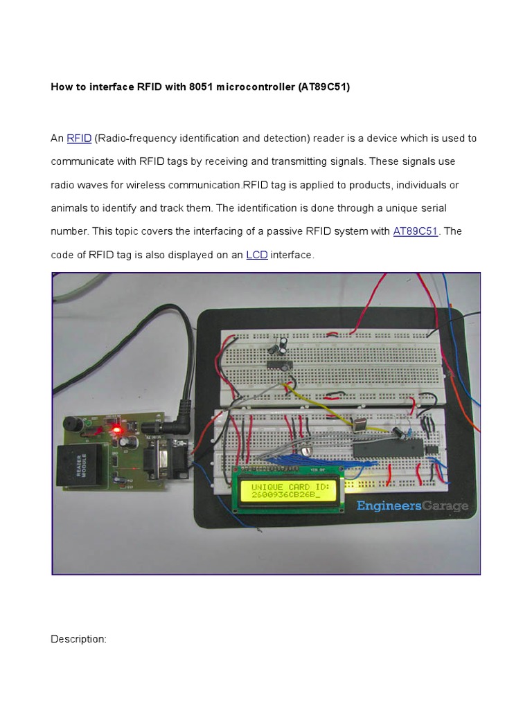 How To Interface RFID With 8051 Microcontroller (AT89C51) | PDF | Radio ...