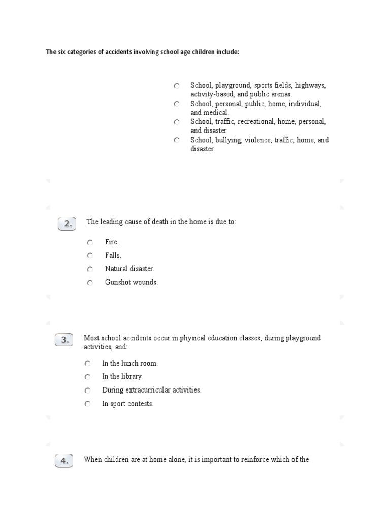 The Six Categories of Accidents Involving School Age Children Include ...