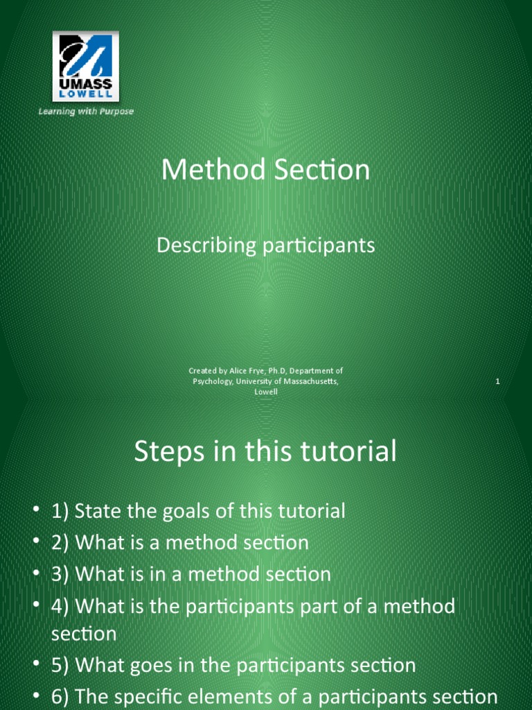 Writing A Method Section-Participants - tcm18-117657 | PDF | Sampling ...