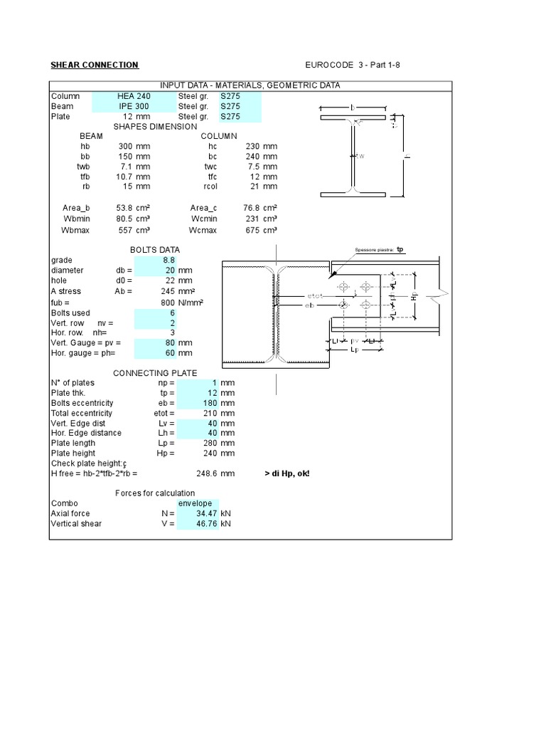 Shear Connection EC3 | PDF