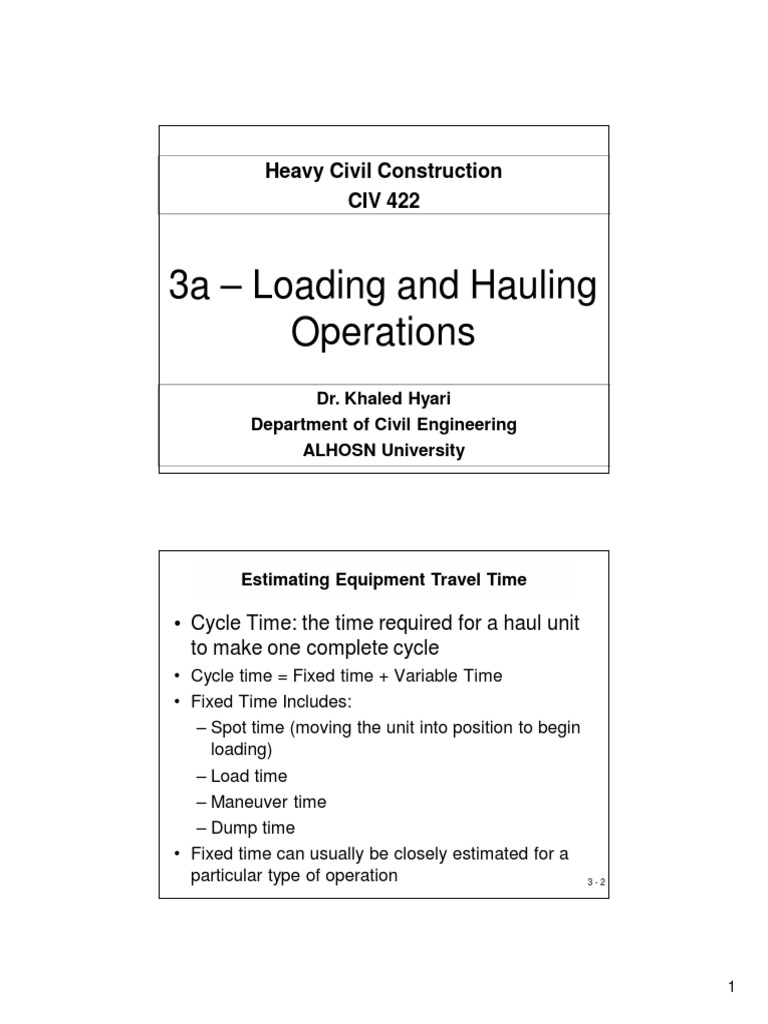 3a. Loading and Hauling Operations | PDF | Tire | Vehicles