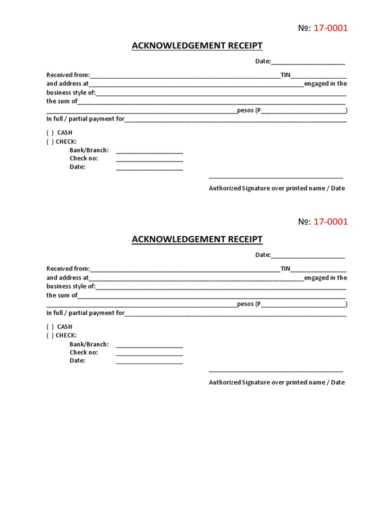 Acknowledgement Receipt | PDF