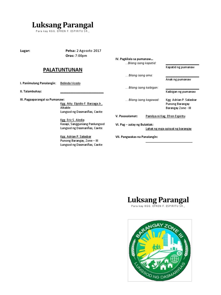 Parangal Invitation | PDF