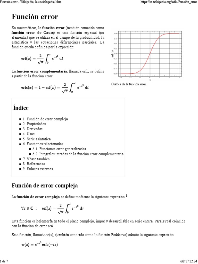 Función Error | PDF | Cálculo | Relaciones matematicas