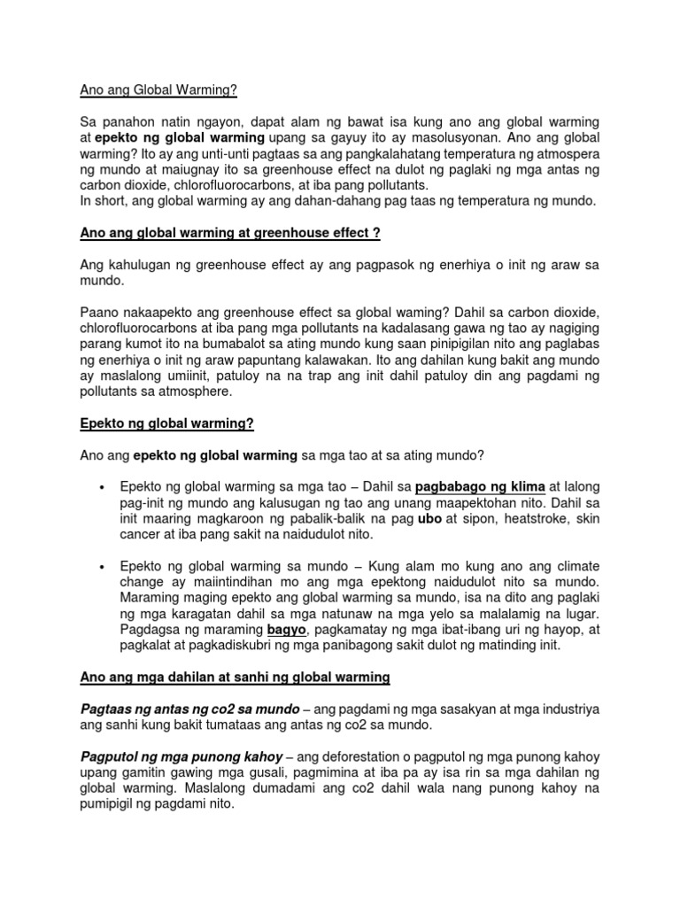 Ano Ang Global Warming | PDF