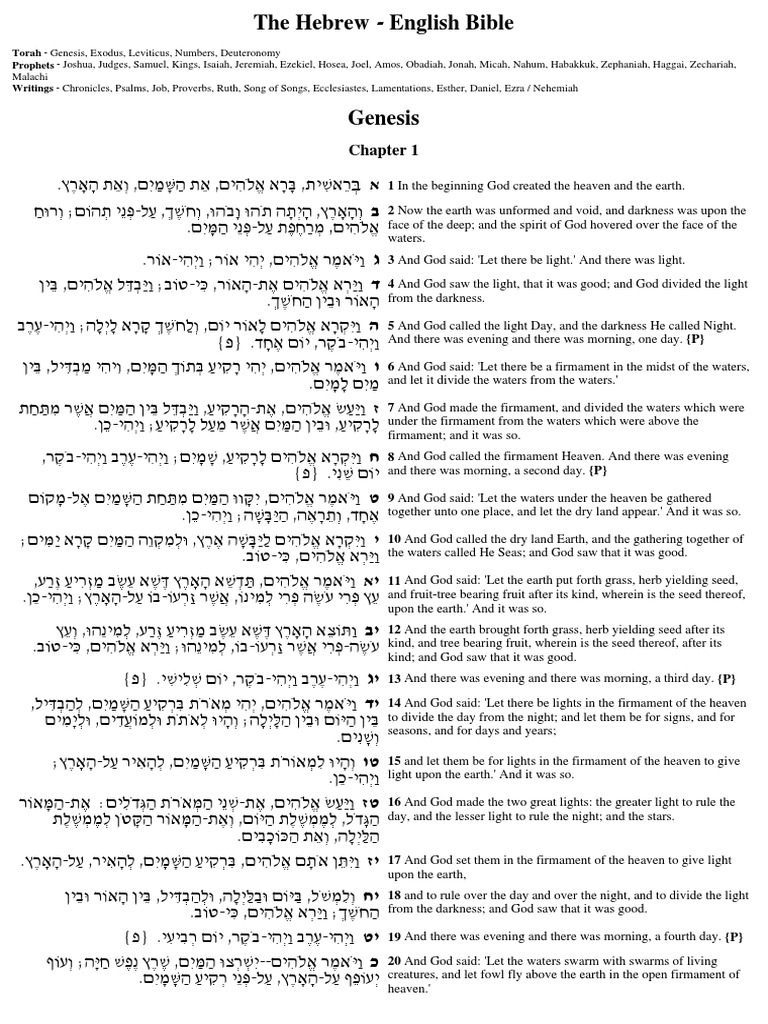 Hebrew English Bible PDF | Download Free PDF | Cain And Abel | Christianity