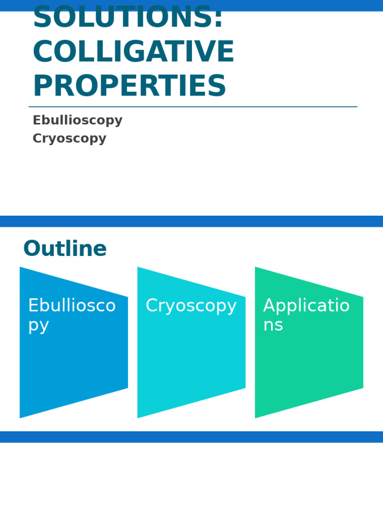 Colligative Properties: Cryoscopy & Ebullios | PDF | Statistical ...