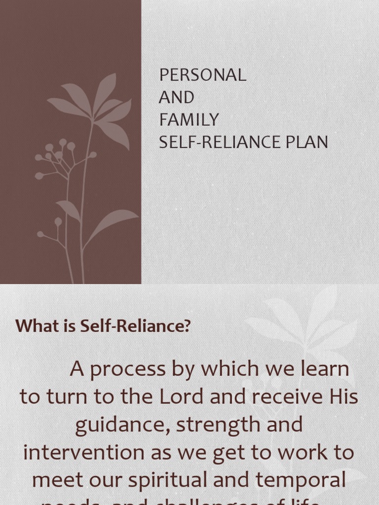 Personal and Family Self-Reliance Plan | PDF | Religious Belief And ...