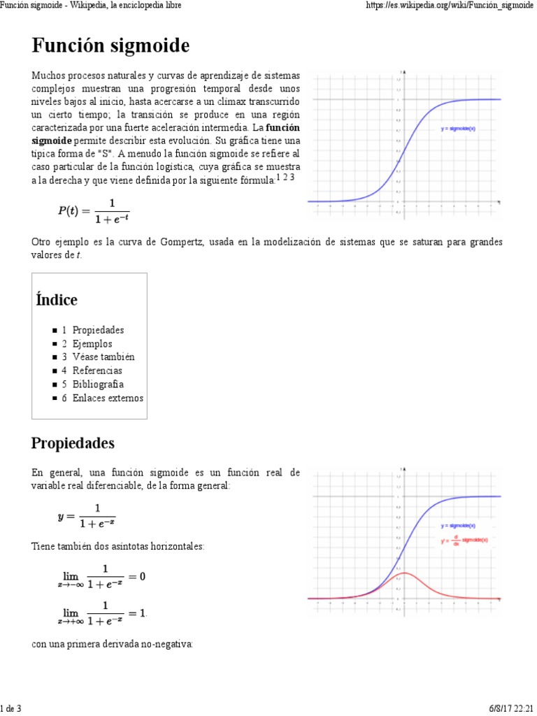 Función Sigmoide | PDF | Análisis matemático | Funciones y mapeos