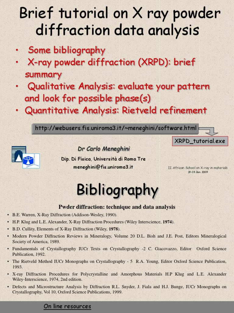 Brief XRPD Analysis Tutorial | PDF | Crystallography | X Ray ...