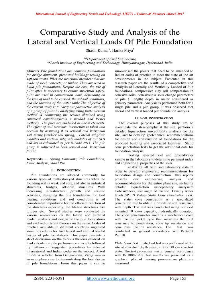 Comparative Study and Analysis of The Lateral and Vertical Loads of ...