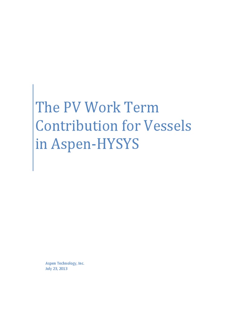 PV Work Term | PDF | Enthalpy | Temperature