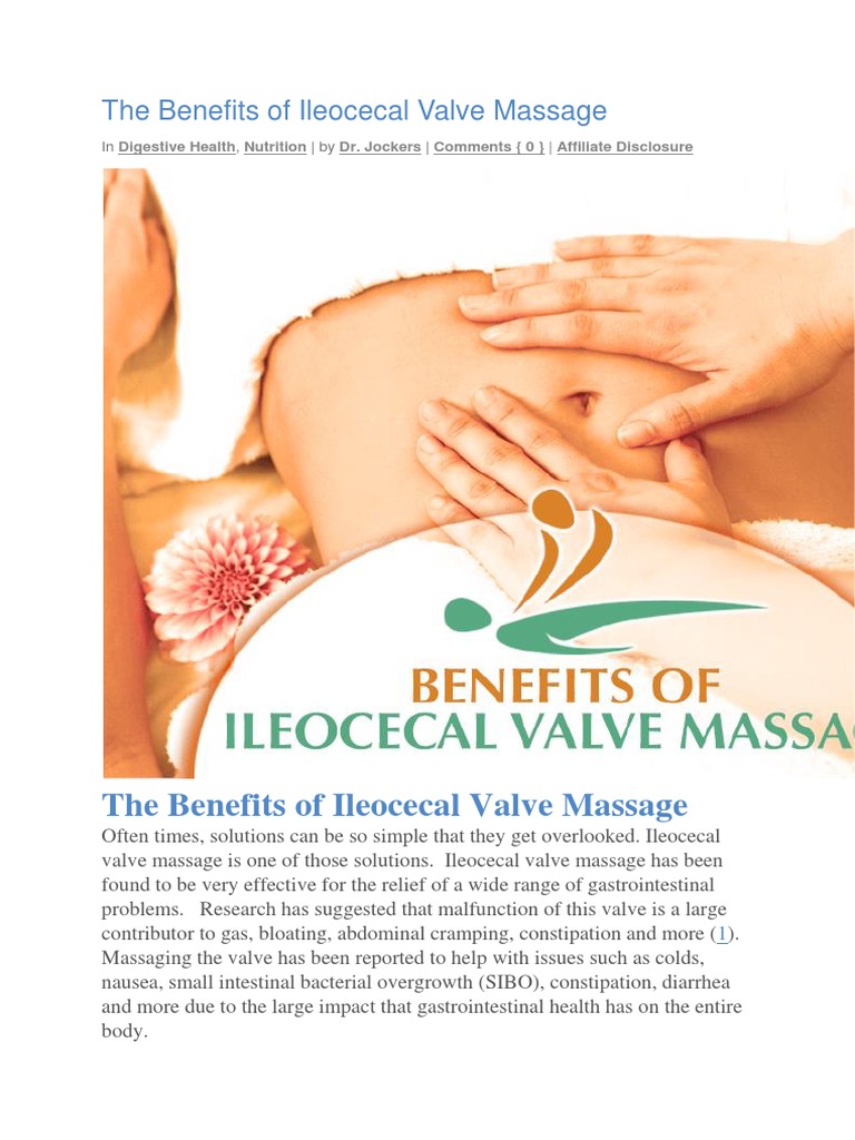 The Benefits Of Ileocecal Valve Massage Pdf Gastrointestinal Tract Food Intolerance